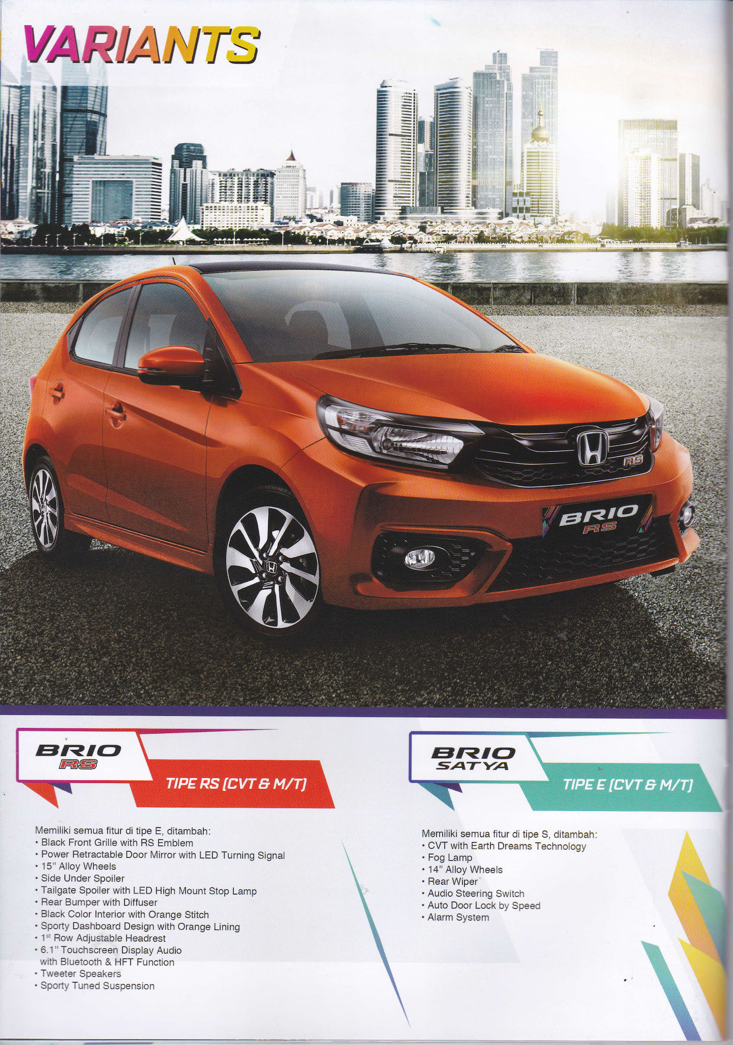 Honda Brio Tipe E (CVT) - Honda Mulia Cianjur